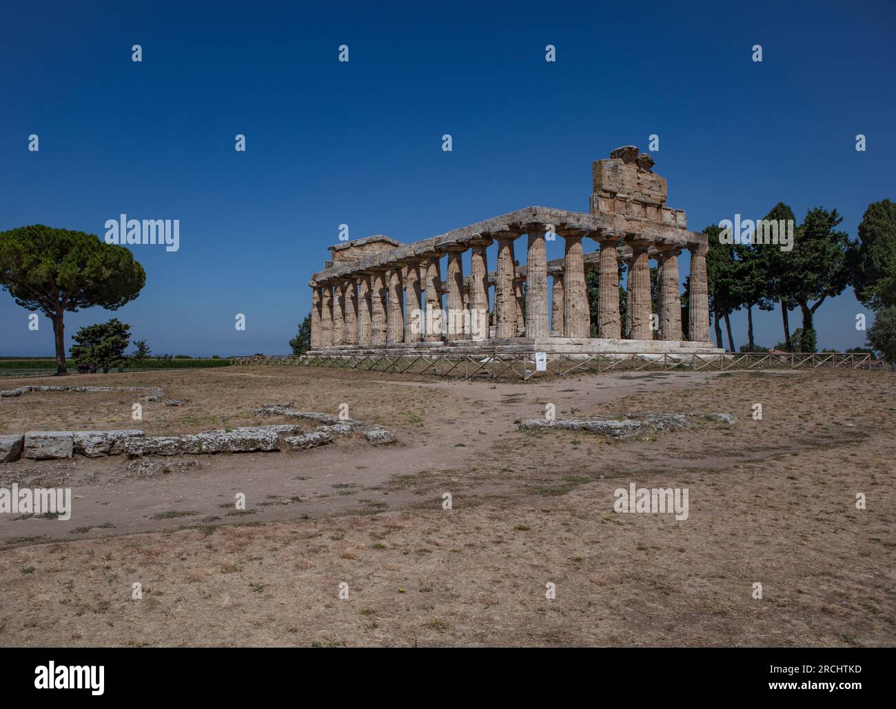 The Temple of Athena in Paestum in Campania is an Ancient Greek Doric ...