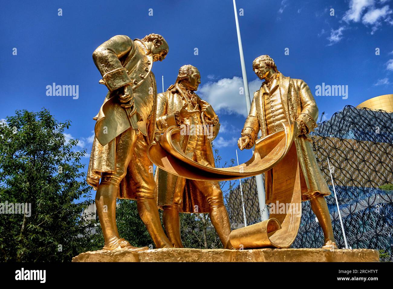 The Golden Boys Birmingham. Gilded bronze statue commemorating Matthew ...