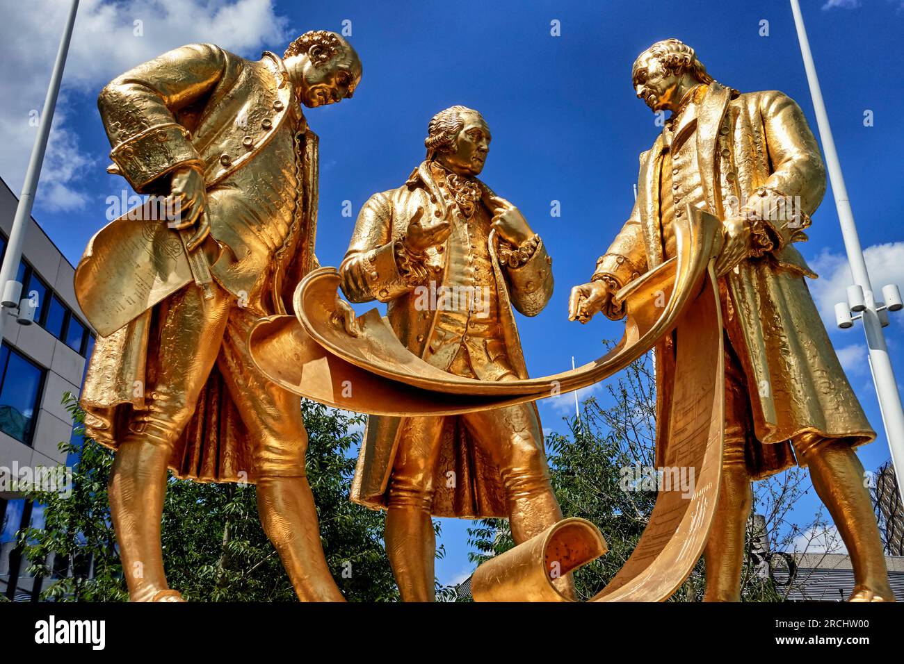 The Golden Boys Birmingham. Gilded bronze statue commemorating Matthew ...