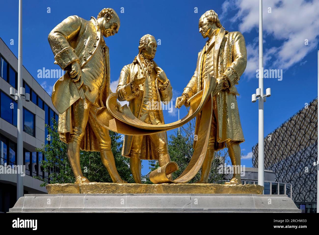 The Golden Boys Birmingham. Gilded bronze statue commemorating Matthew ...