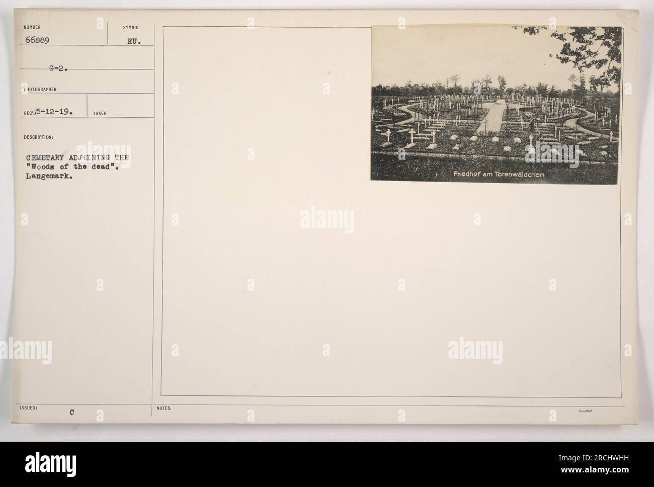 Cemetery adjoining the "Woods of the Dead", Langemark. This photograph ...