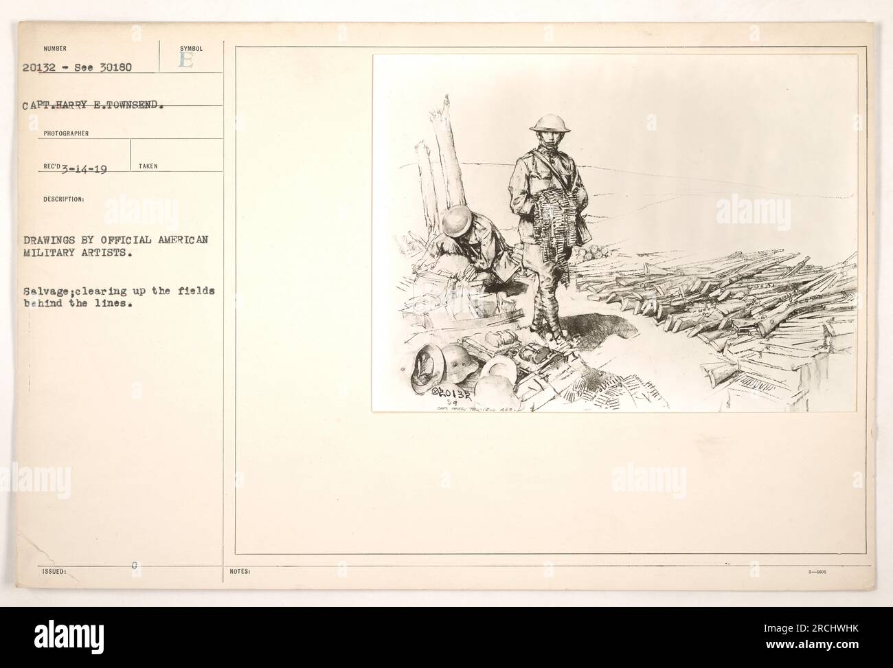 Soldiers are engaged in salvage operations, clearing up fields behind ...