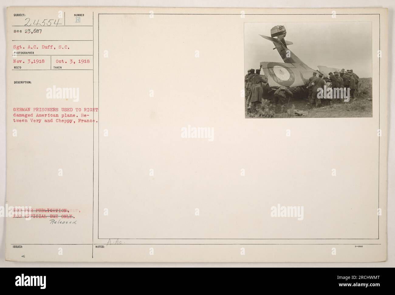 Sgt. A.C. Duff, an American soldier, took a photograph on November 3 ...