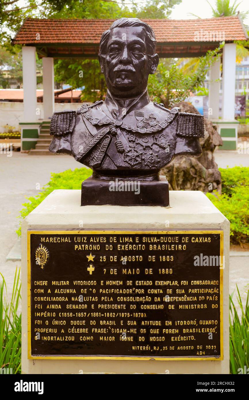 Niteroi, Rio de Janeiro, Brazil - July 1, 2023:Bust of Marechal Luiz ...