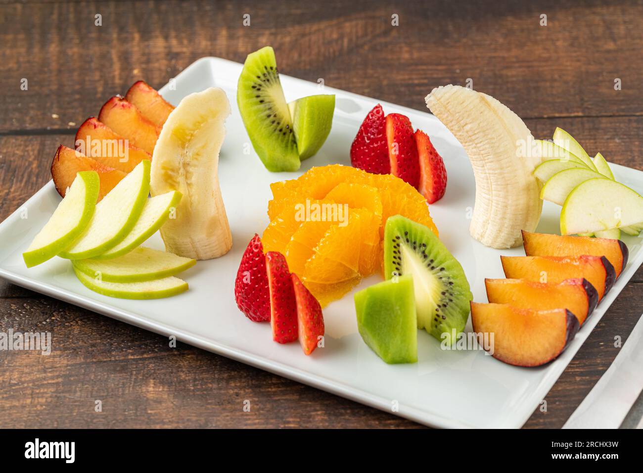 Apple banana orange plate hi-res stock photography and images - Alamy