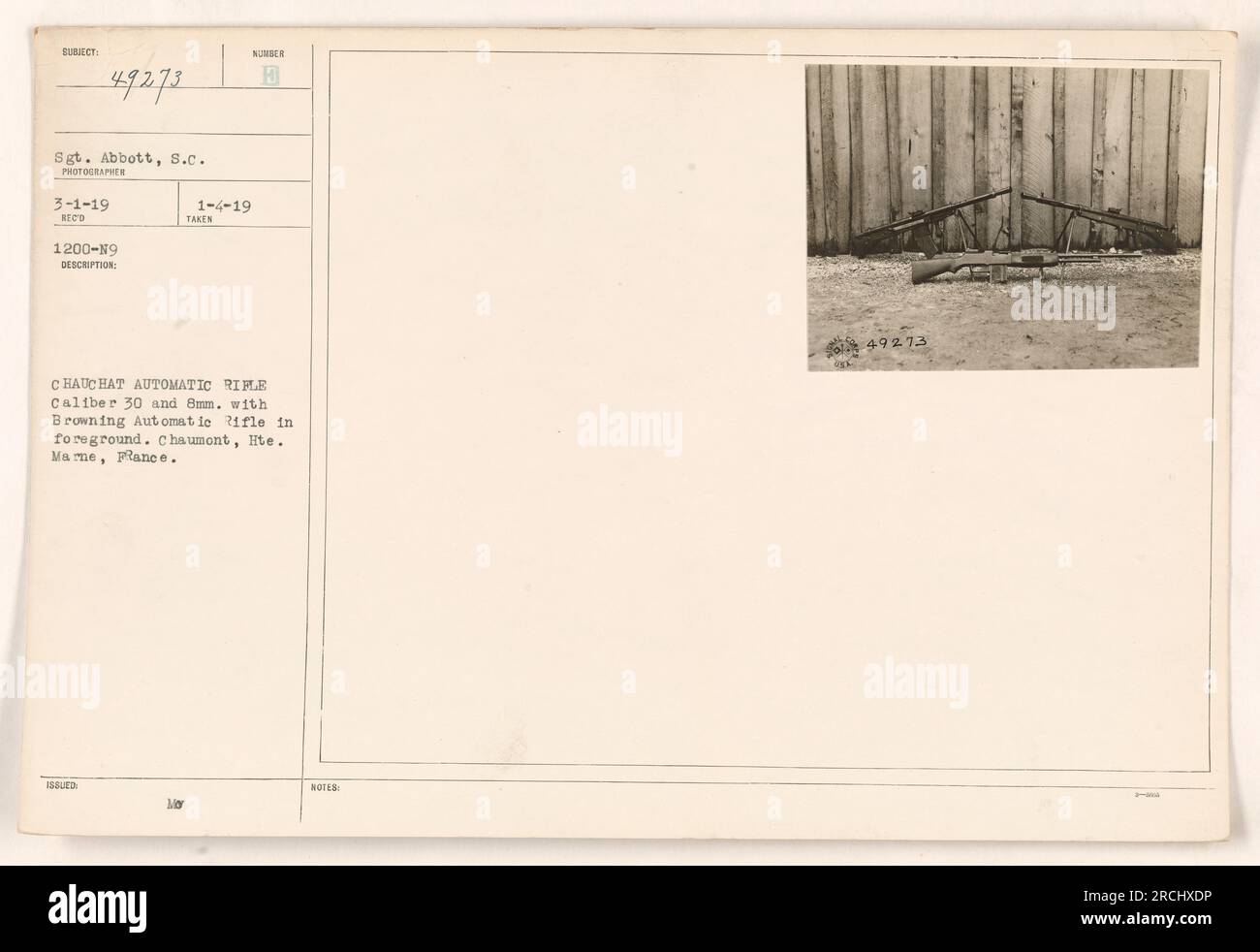 Caption: Photograph taken on March 1, 1919, at Chaumont, Haute-Marne ...