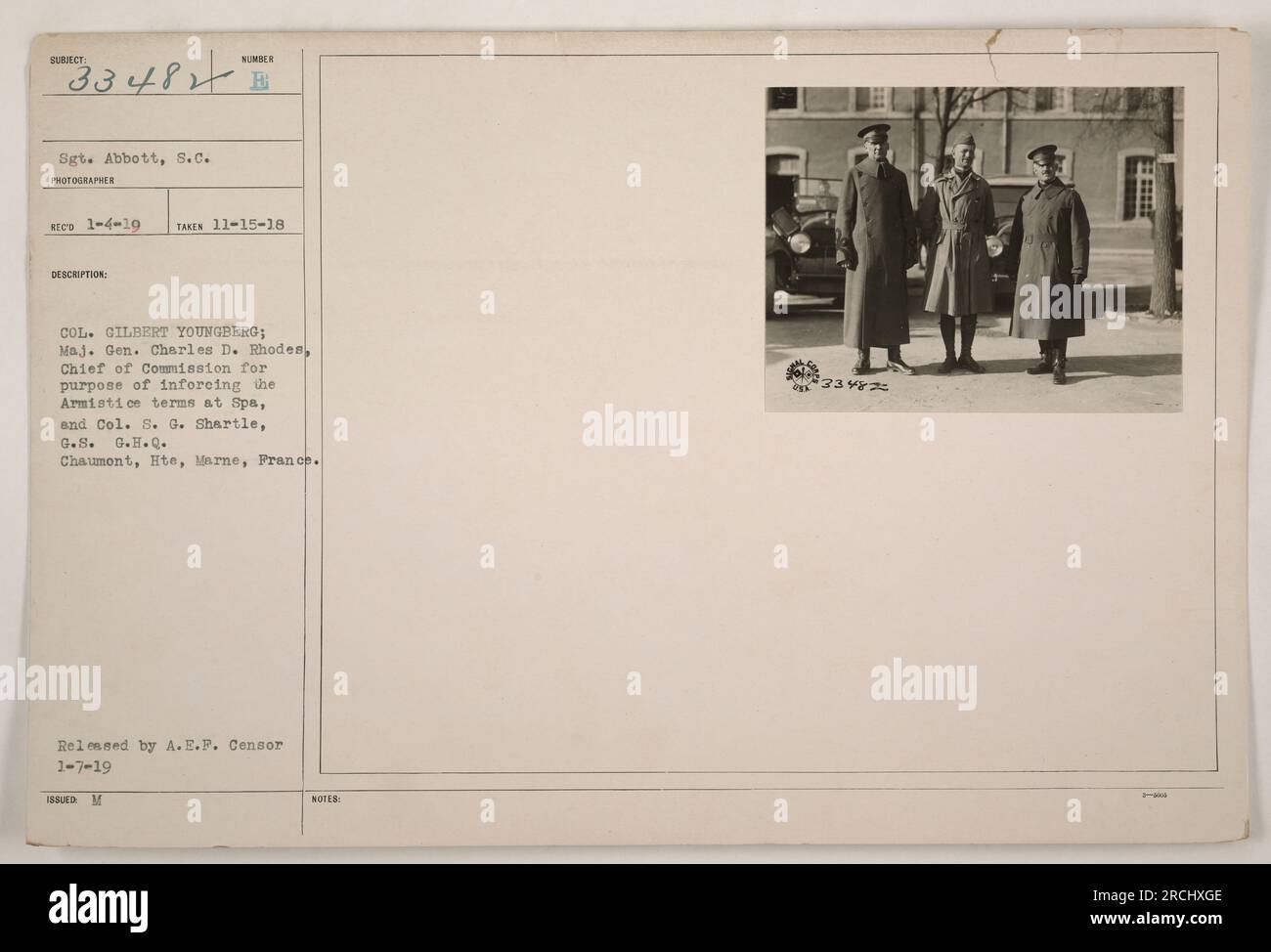 Col. Gilbert Youngberg, Maj. Gen. Charles D. Rhodes, and Col. S. G ...