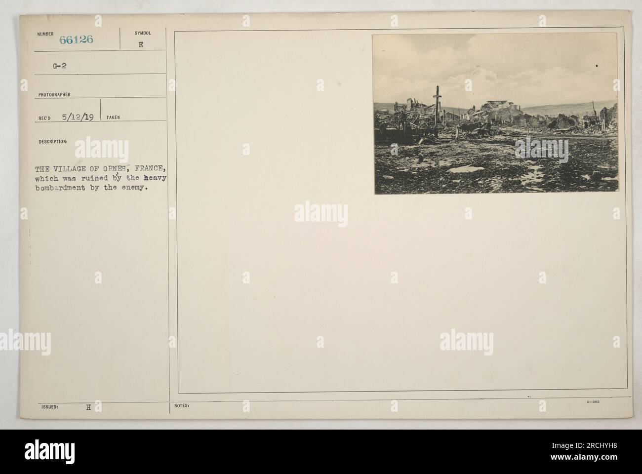 Ornes, France, was devastated by enemy bombardment during World War I ...