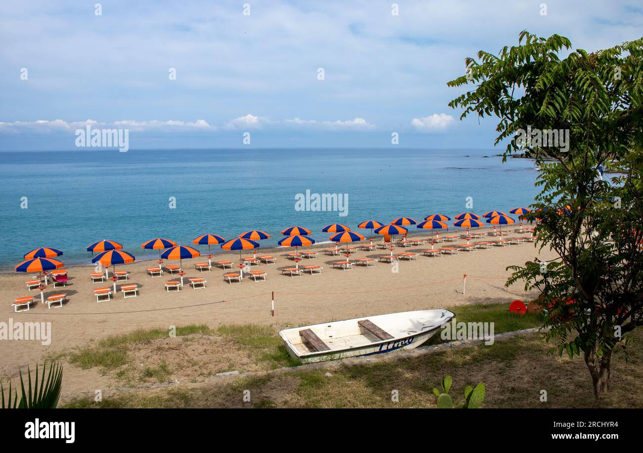 Aerial View of Calabria Beach, Italy with Fantastic sea and Sand, Blue ...