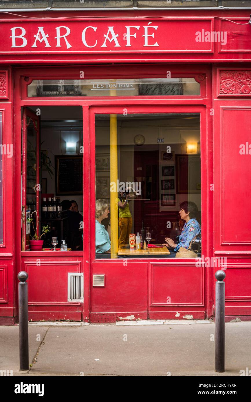 Cafe bar in the 14th arrondissement,, Paris, France Stock Photo - Alamy