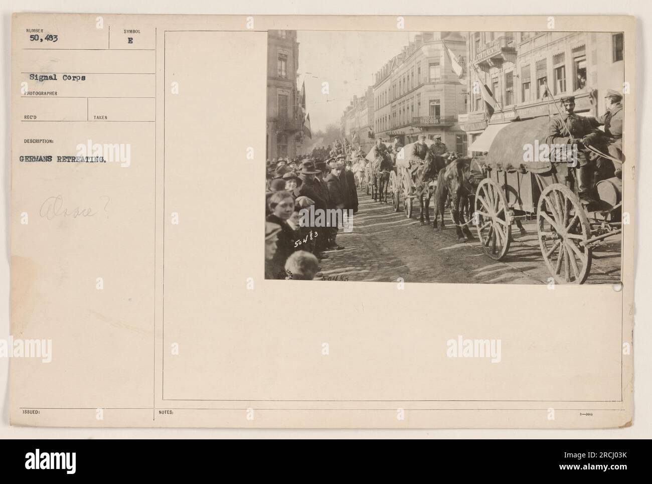"Photograph depicting German soldiers retreating during World War One ...