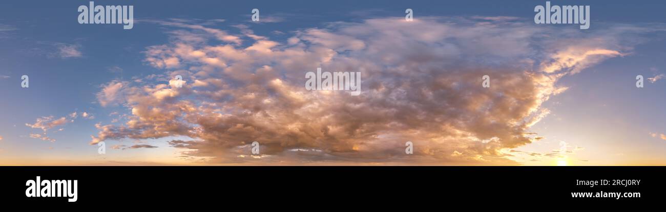 seamless sunset cloudy blue skydome hdri panorama 360 degrees angle ...