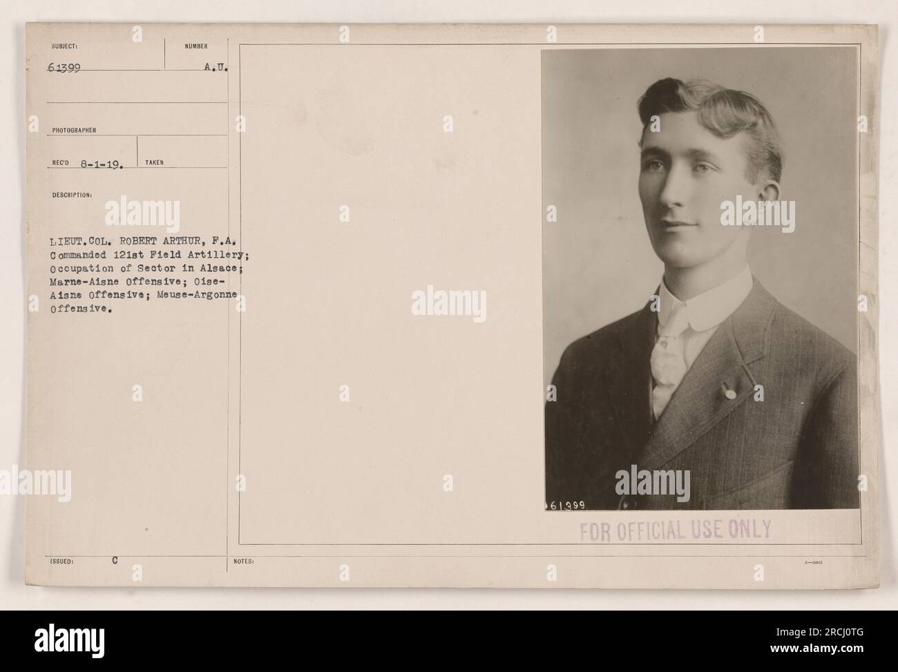 Lieutenant Colonel Robert Arthur commanded the 121st Field Artillery ...