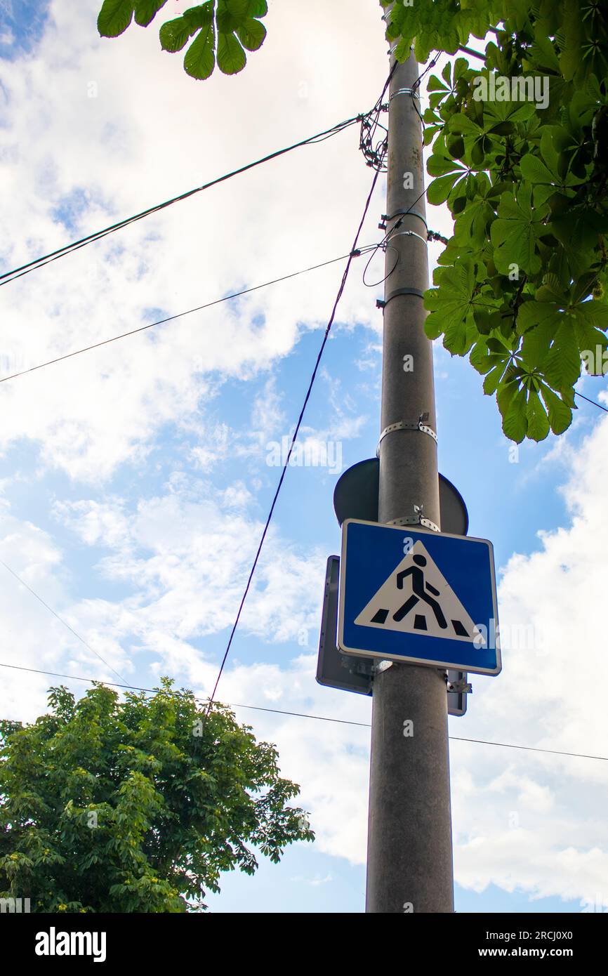 Traffic Sign Pedestrian Crossing. Road Sign Pedestrian Crossing with ...