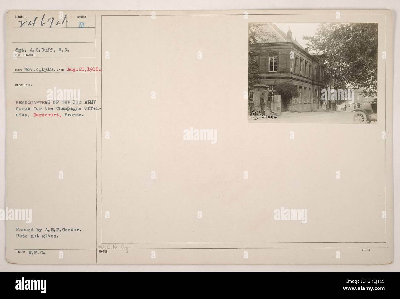 Sgt. A.C. Duff of the Signal Corps is pictured at the Headquarters of ...