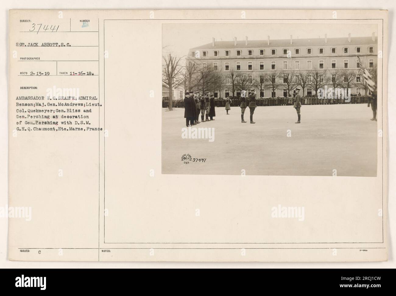 SGT. Jack Abbott takes a photo of Ambassador W.G. Sharpe, Admiral ...