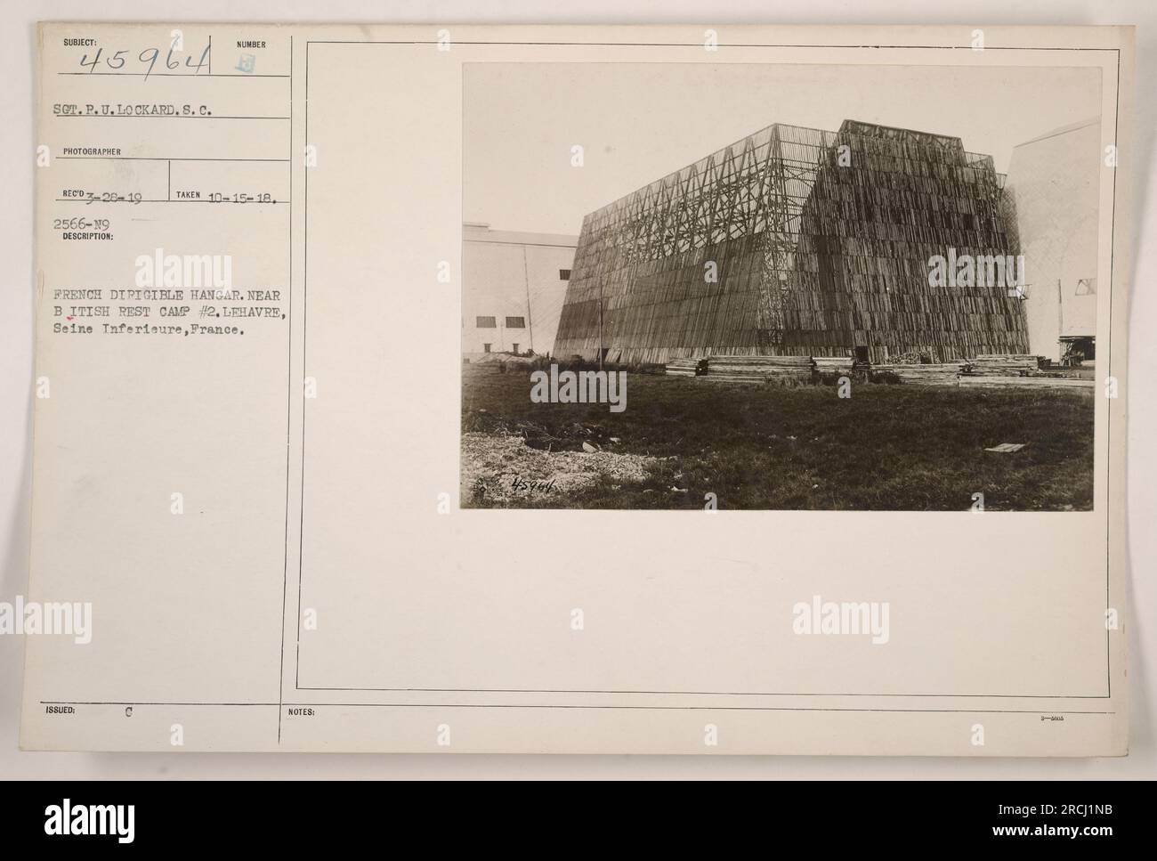 Image: French dirigible hangar near British rest camp #2, Le Havre ...