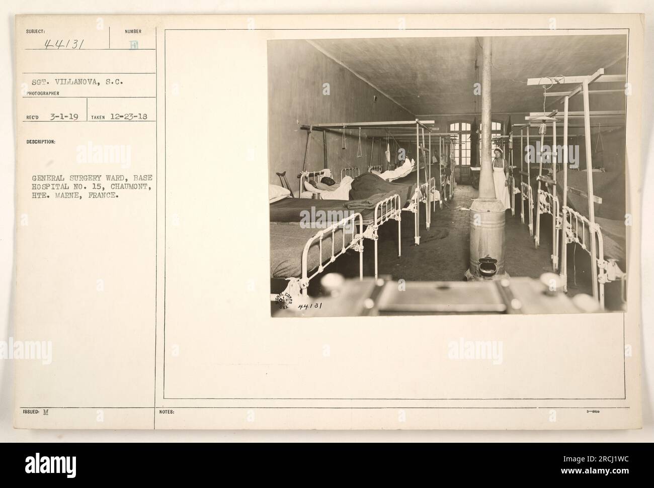 "Sgt. Villanova at Base Hospital No. 15 in Chaumont, France. The ...