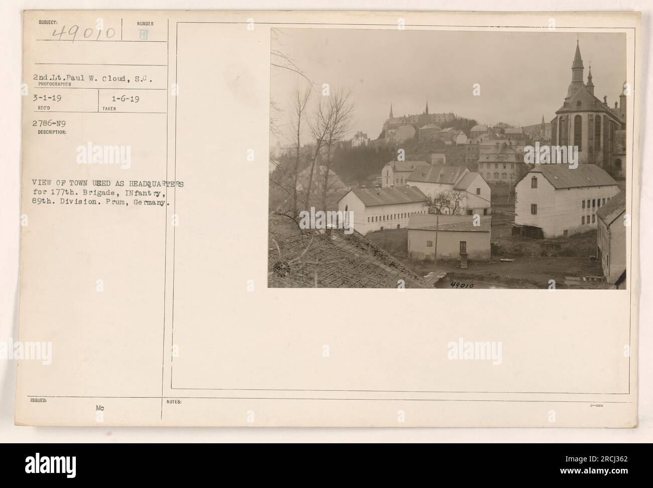 Town of Prum, Germany, served as headquarters for the 177th Brigade ...