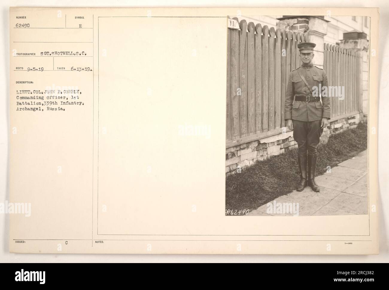 Lieutenant Colonel John B. Corbly, Commanding Officer of the 1st ...