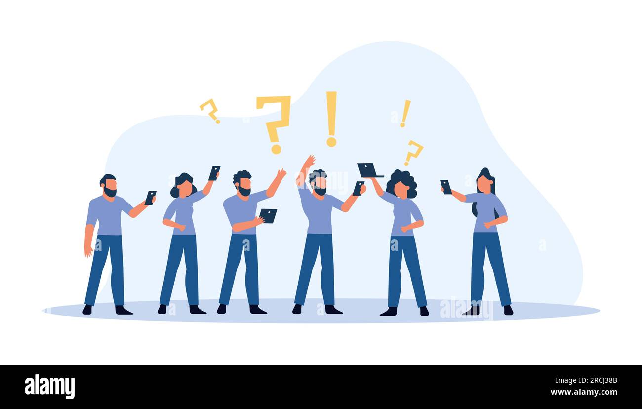 Group people chat on mobile phone illustration chat feedback vector ...