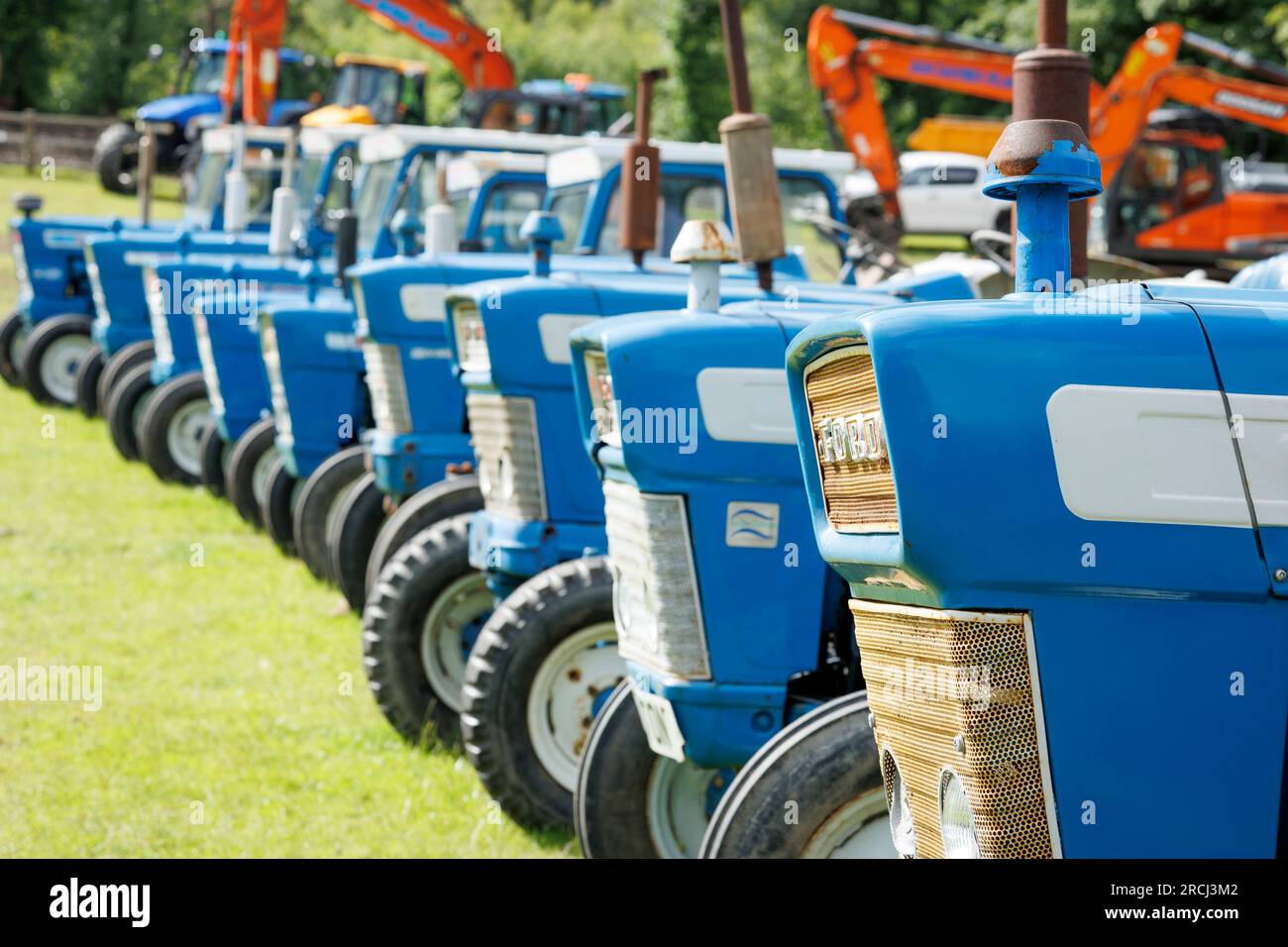A row of Ford tractors at the Neath Steam and Vintage show Neath and ...