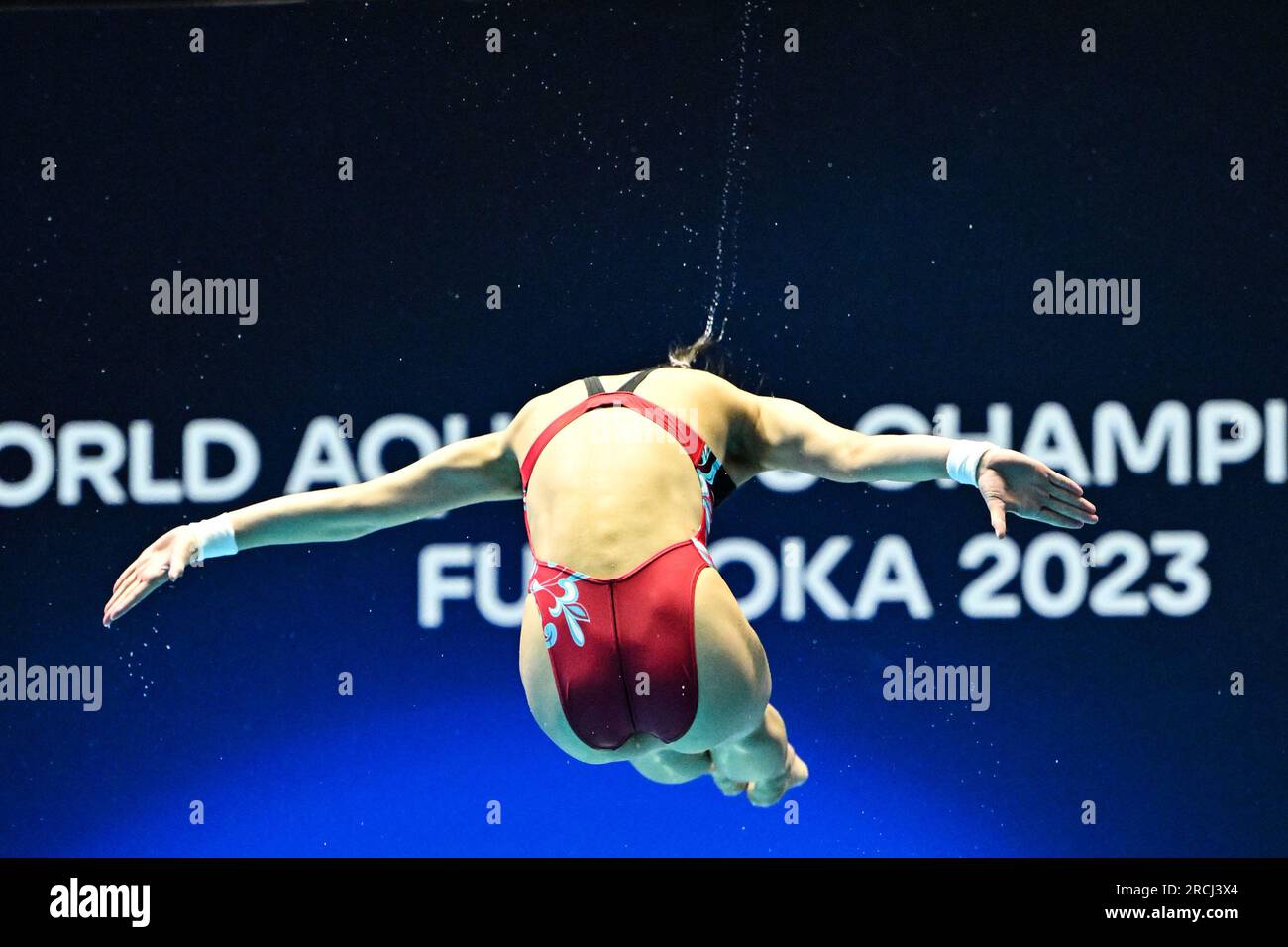 Fukuoka, Japan. 15th July, 2023. Lin Shan of China competes during the ...