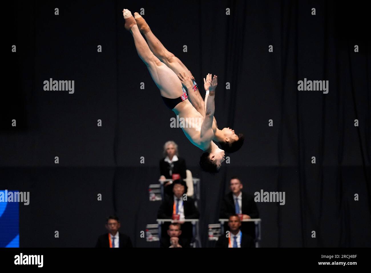 China's Long Daoyi and Wang Zongyuan compete in the 3m springboard ...