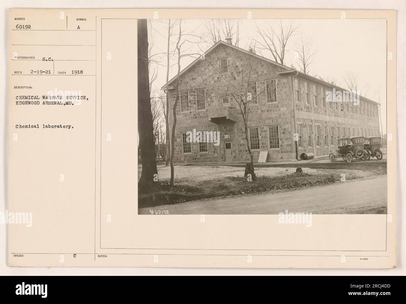 Chemical Warfare Service, Edgewood Arsenal, MD. This image depicts the ...
