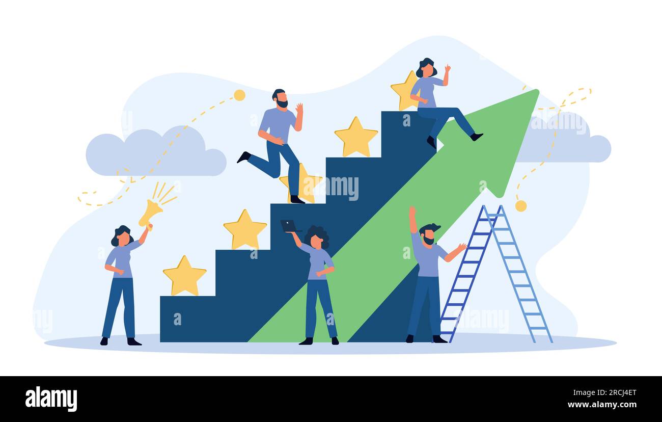 Man and woman vector business reward satisfaction employee. Feedback ...