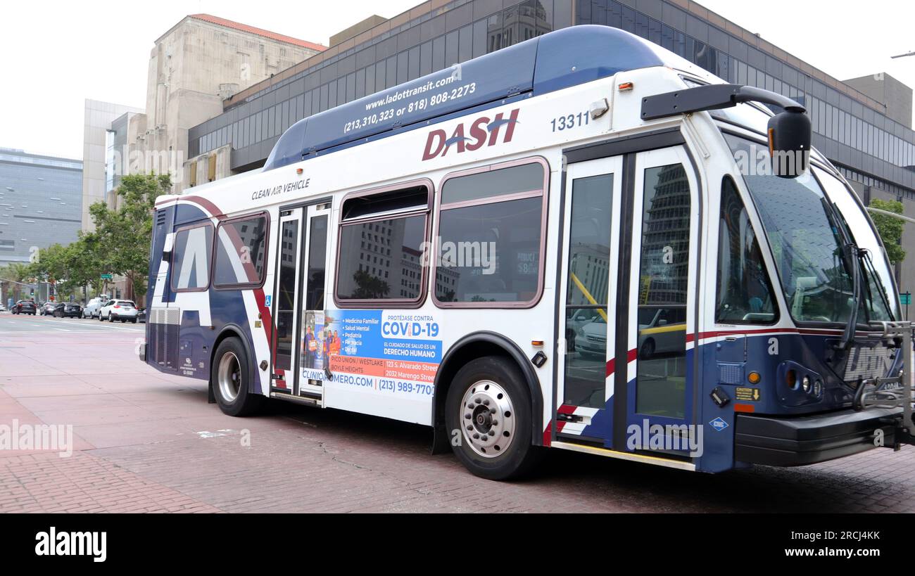 Los Angeles, California: Los Angeles LADOT Transit DASH bus Stock Photo ...