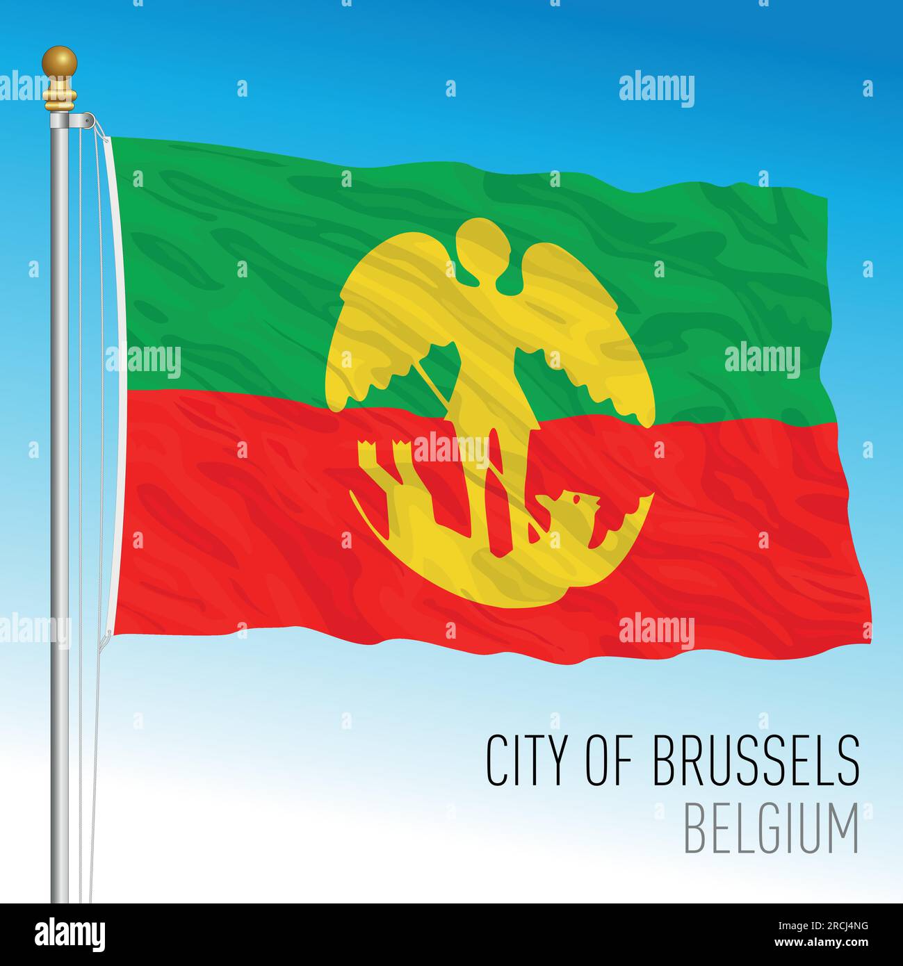 Brussles city pennant flag, Belgium, Europe, vector illustration Stock ...