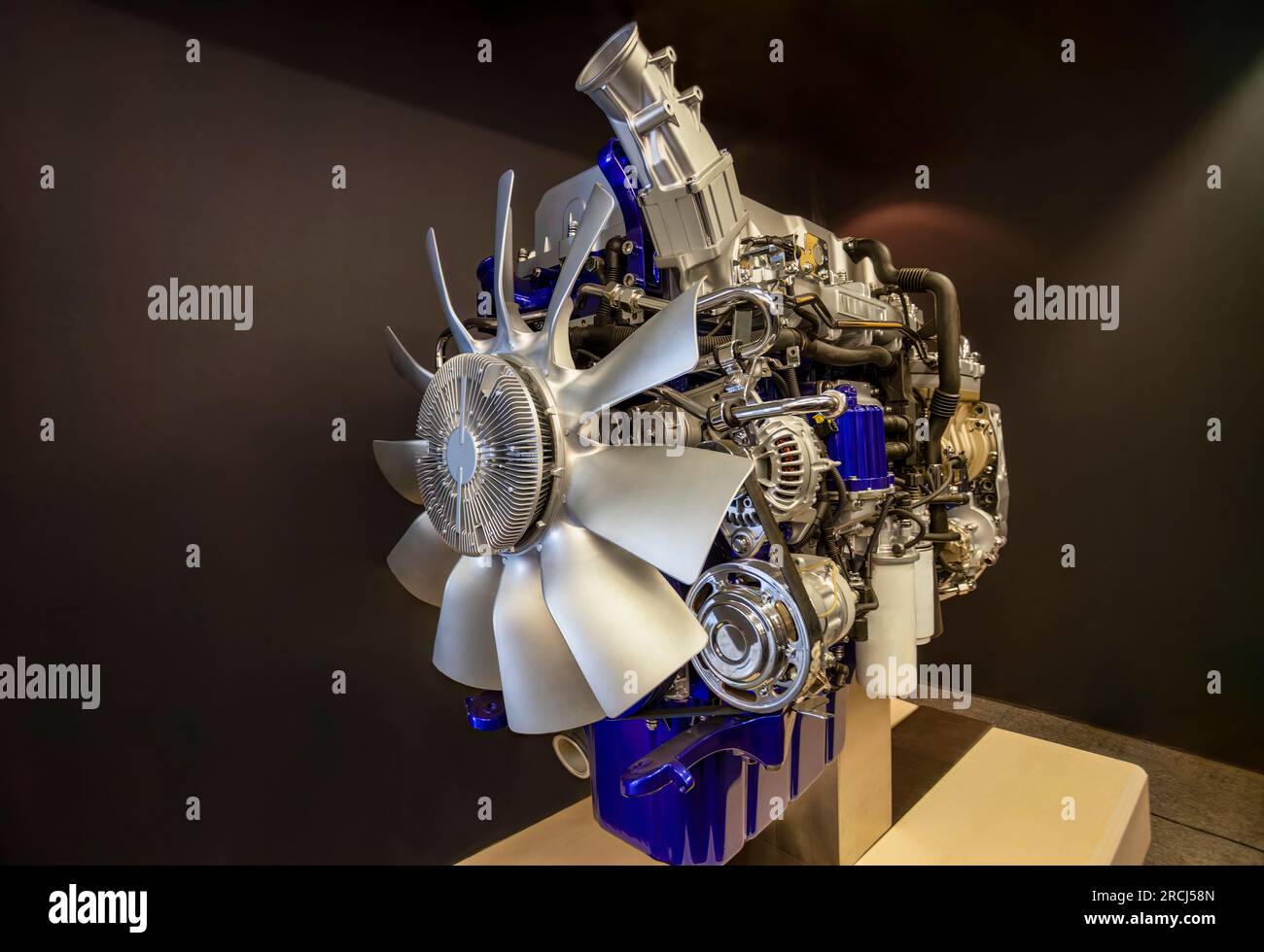 chromed full combustion engine for display, workshop student learning ...