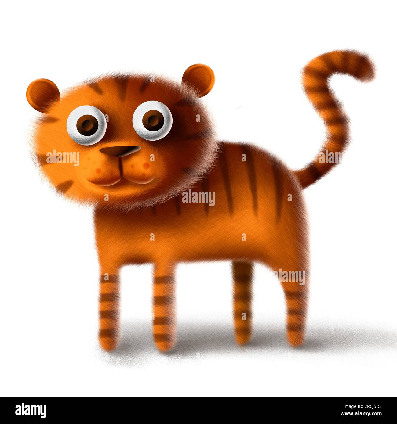 3d cute toy tiger character illustration Stock Photo - Alamy