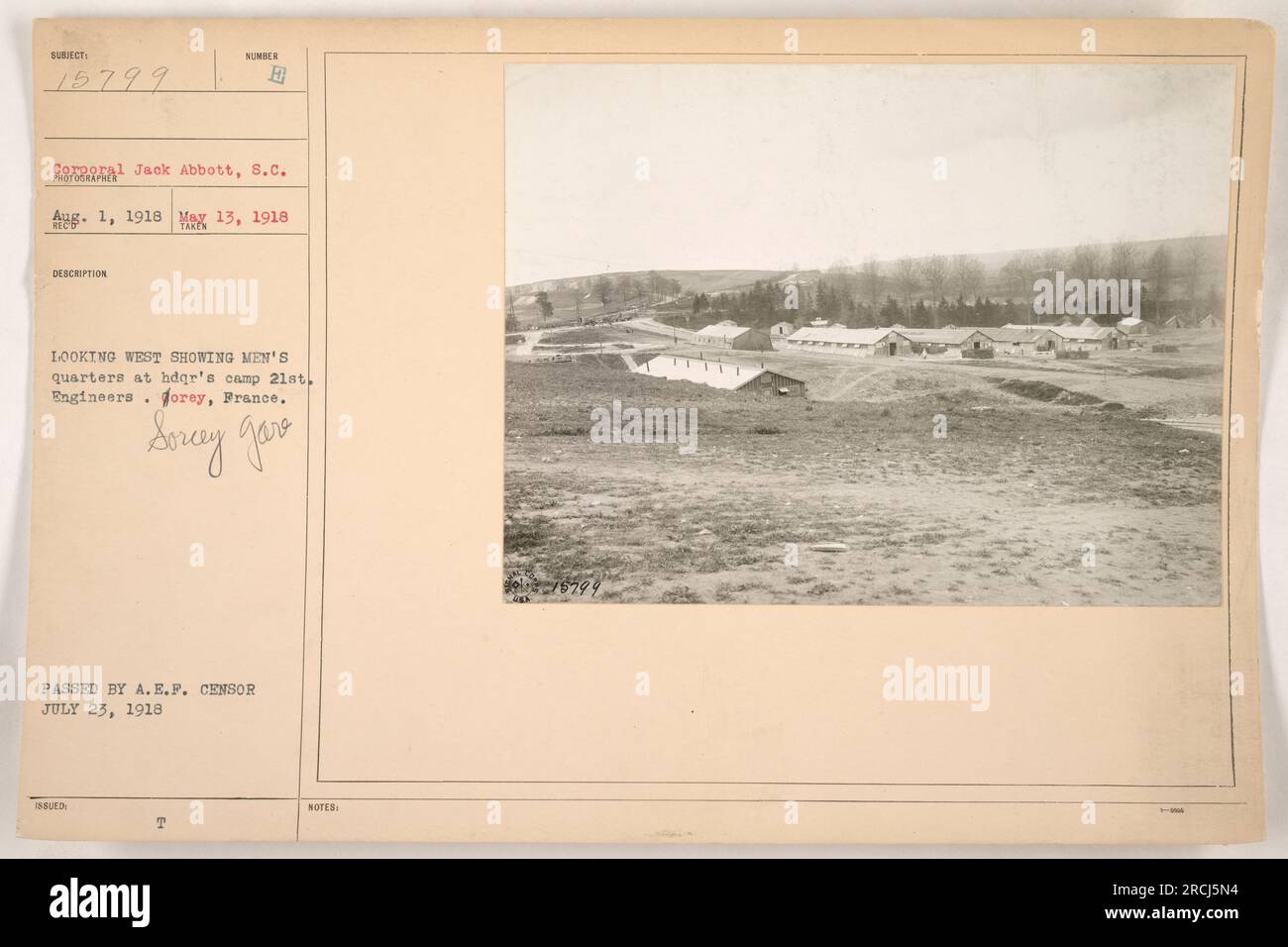 "Image of men's quarters at headquarters camp of the 21st Engineers in ...