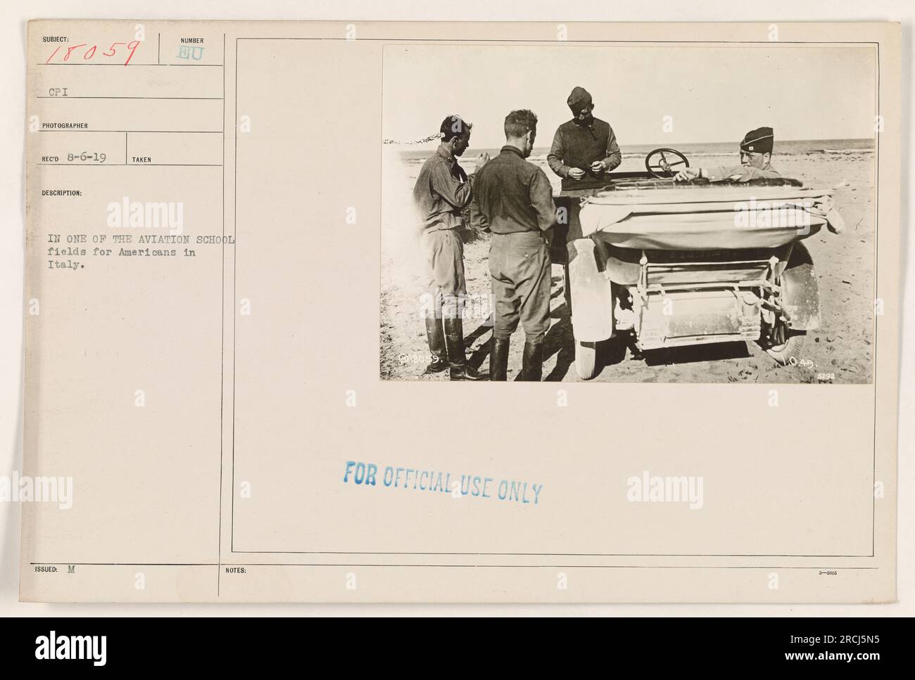 American soldiers training in Italy during World War One at an aviation ...