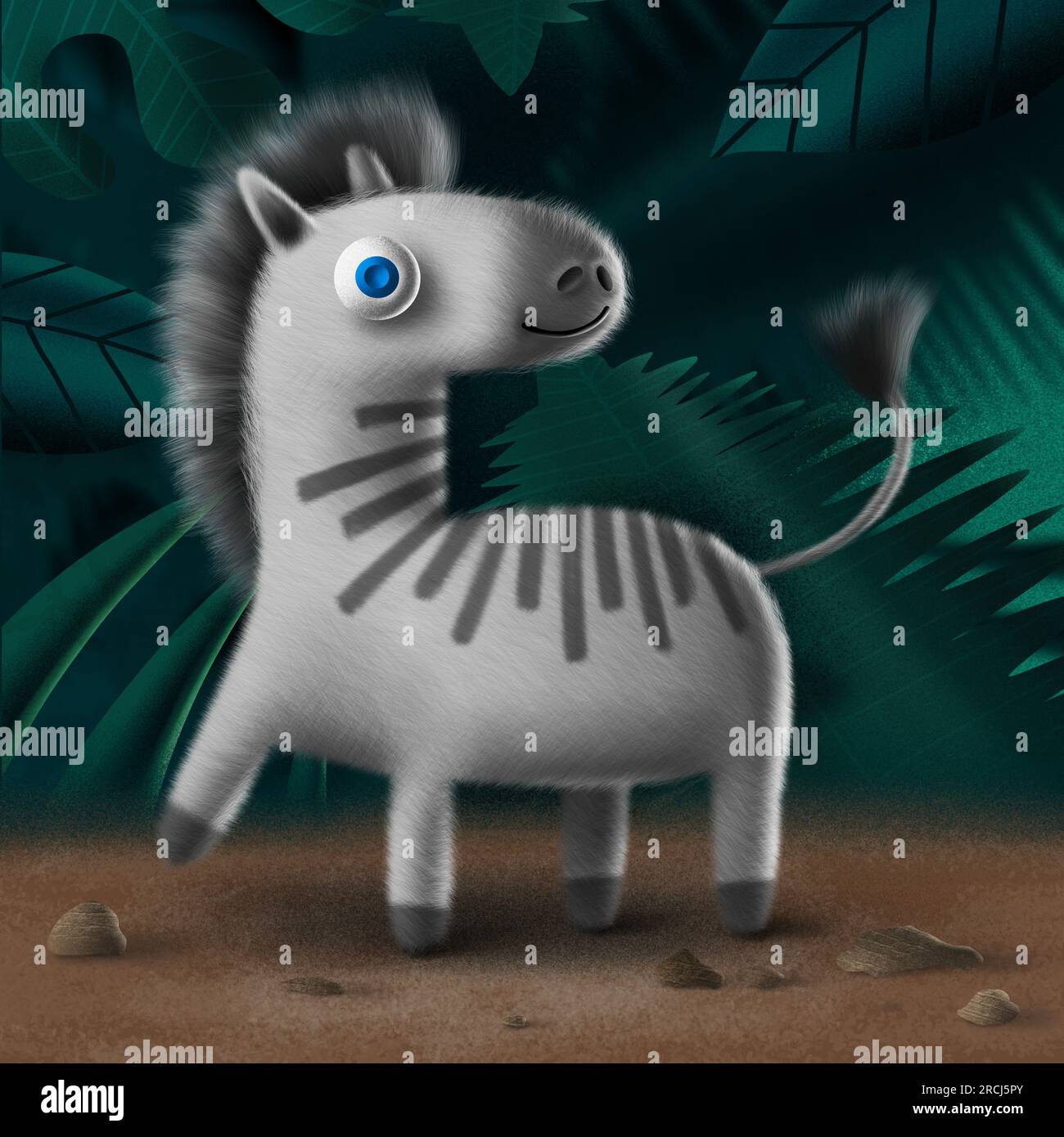 3d cute toy zebra character illustration Stock Photo - Alamy