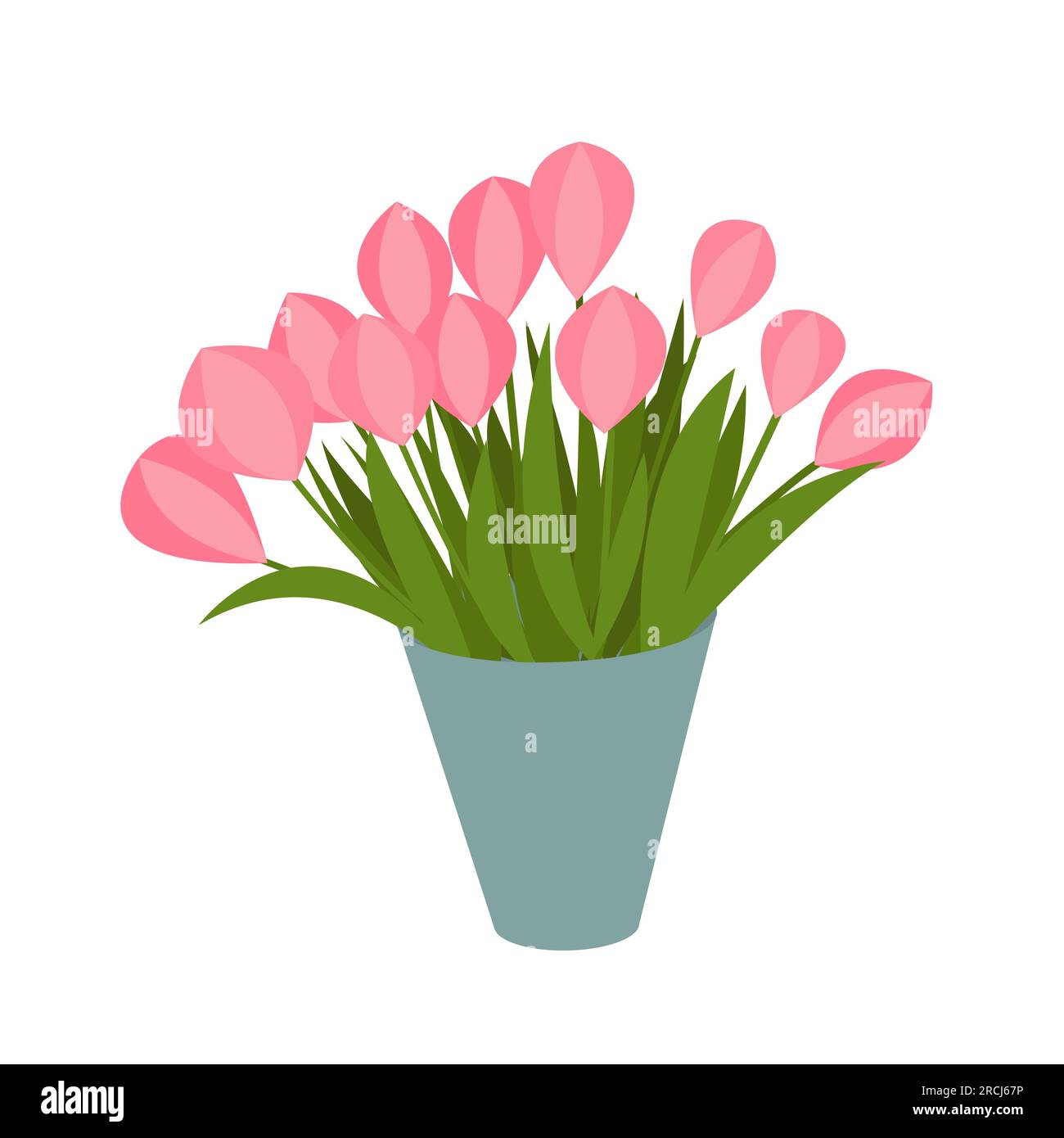 Pink tulips vase Stock Vector Images - Alamy
