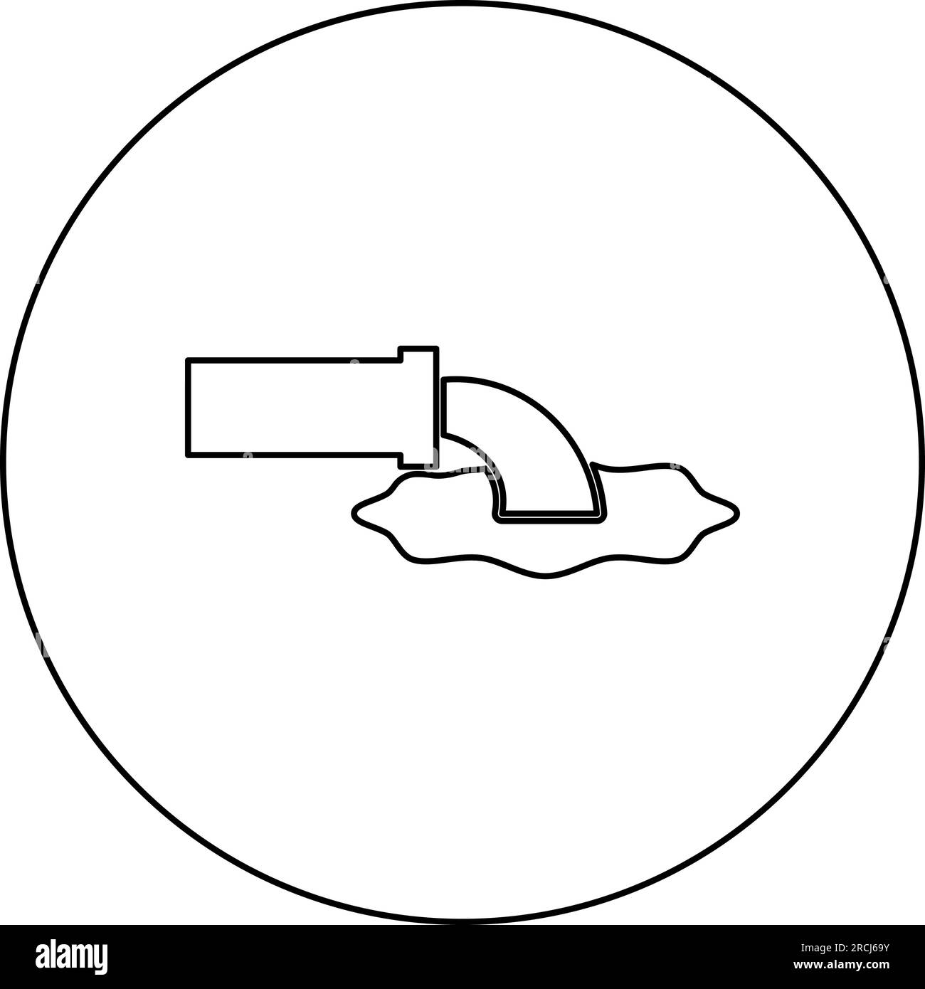Wastewater fluid is leaking from pipe with water drainage industry to ...