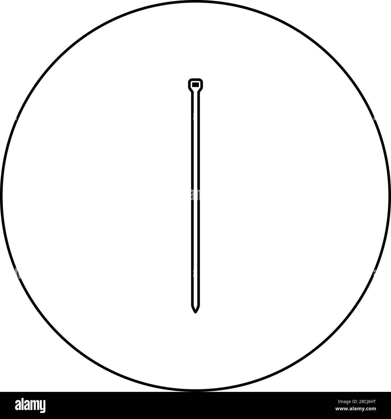 Cable tie zip building material icon in circle round black color vector ...