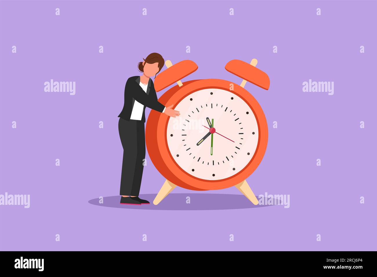 Character flat drawing pretty businesswoman, manager or employee stand ...