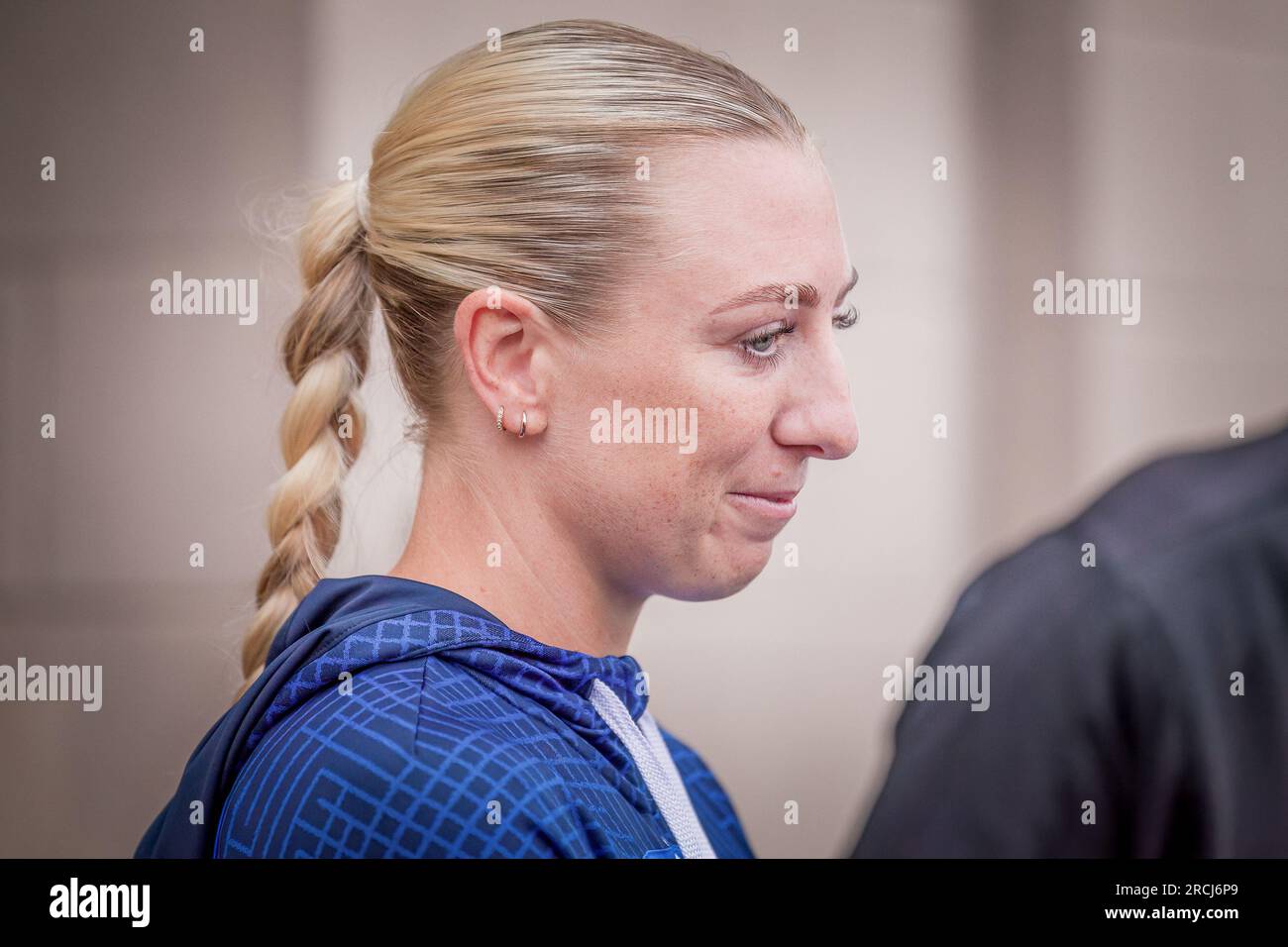 Jade Pennock talks to young female players at a Future Lionesses event ...