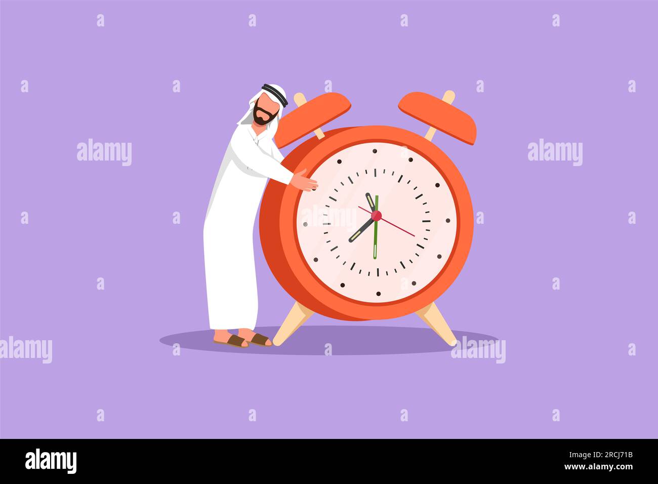 Graphic flat design drawing Arab businessman, manager or employee stand ...