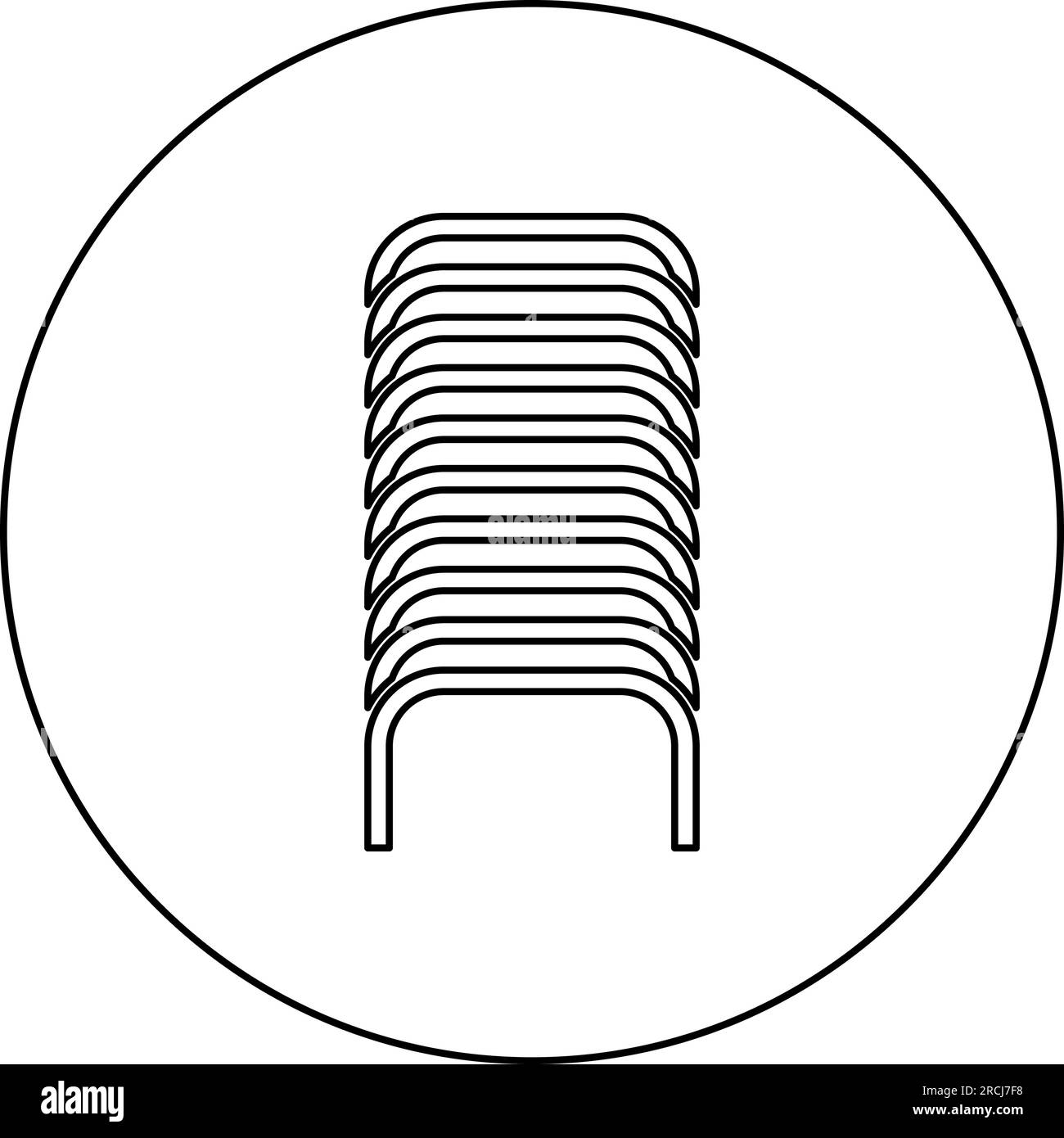 Staples fastener pin icon in circle round black color vector ...