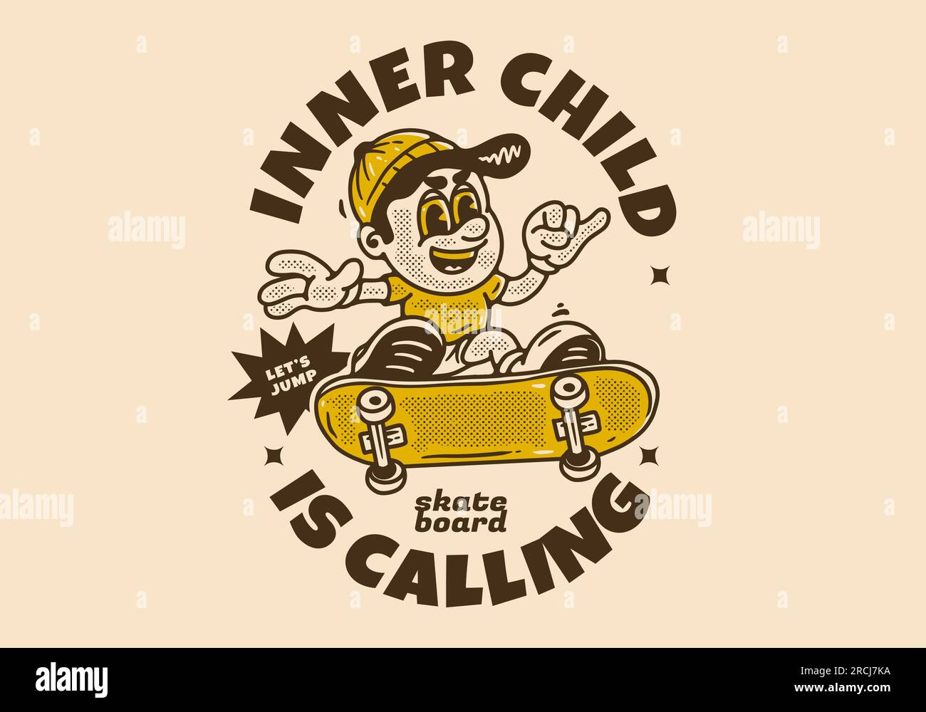 Inner child is calling, Mascot character design of a boy on a ...