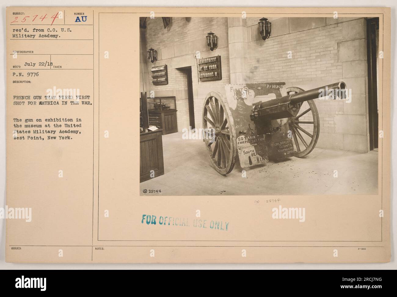 Exhibition of a French gun at the United States Military Academy, West ...