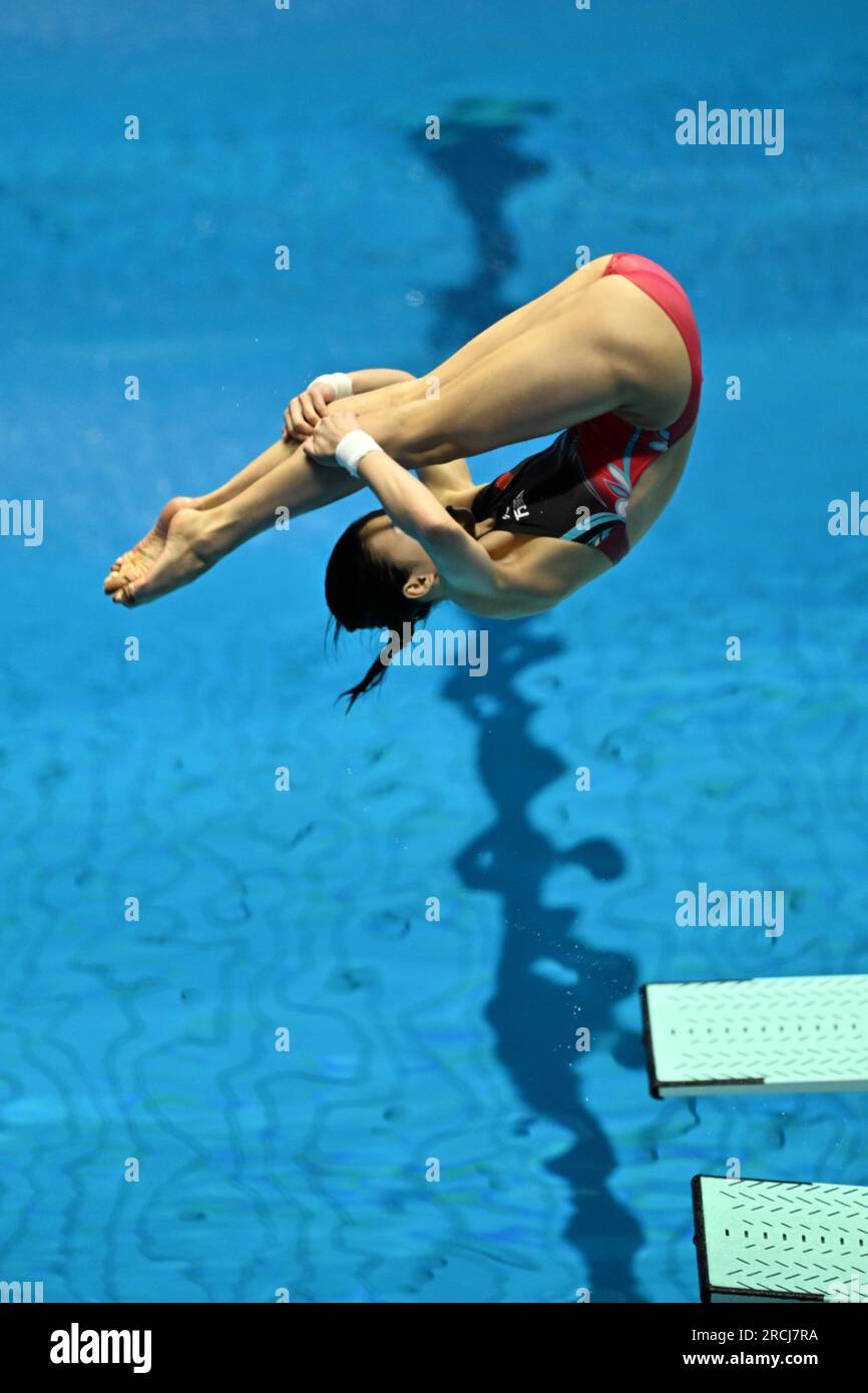 Fukuoka, Japan. 15th July, 2023. Gold medalist Lin Shan of China ...