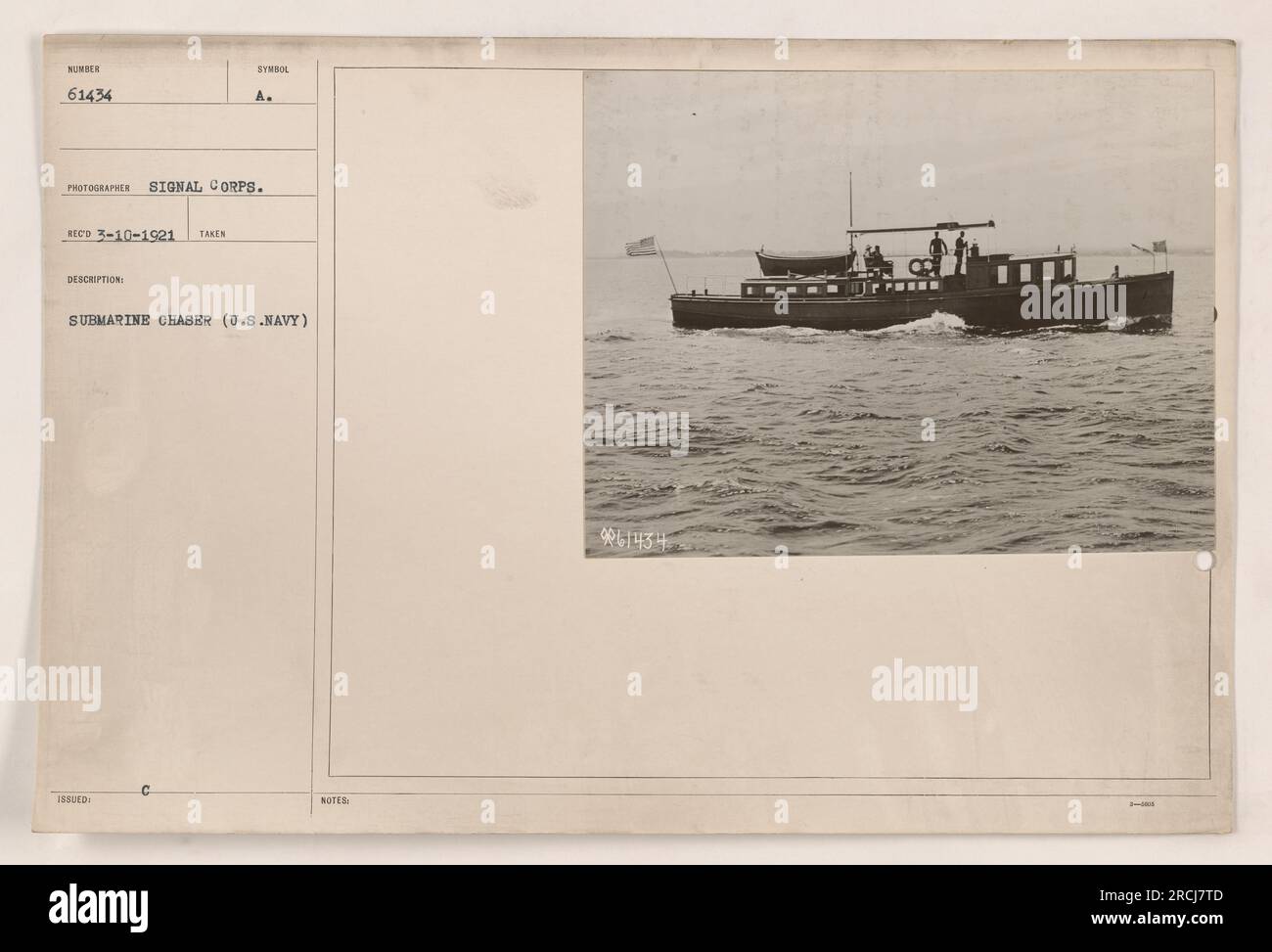 Submarine Chaser (U.S. Navy) Number 61434 captured in this image. Date ...