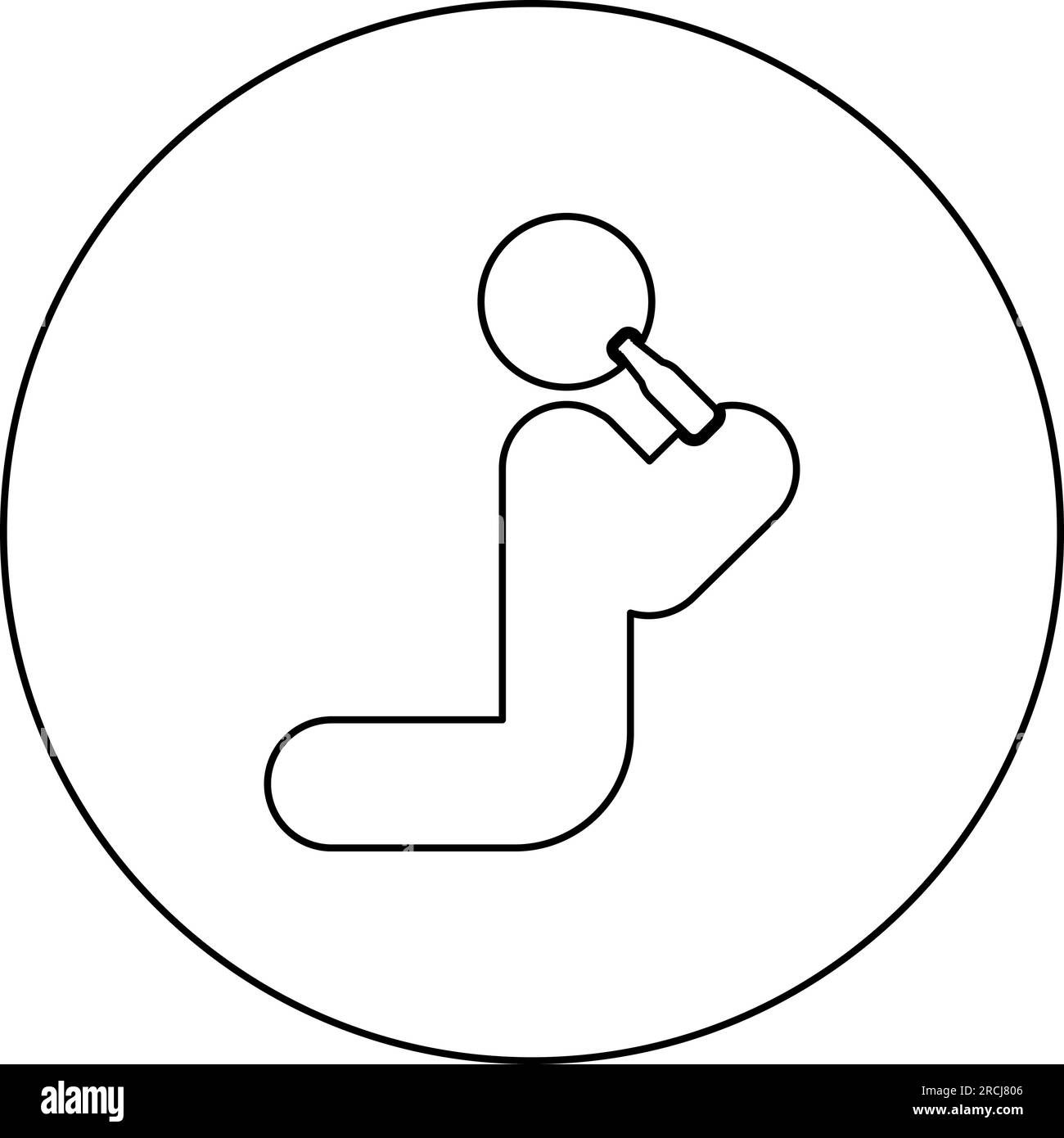 Man human drinking water alcohol beer from bottle knight position icon ...