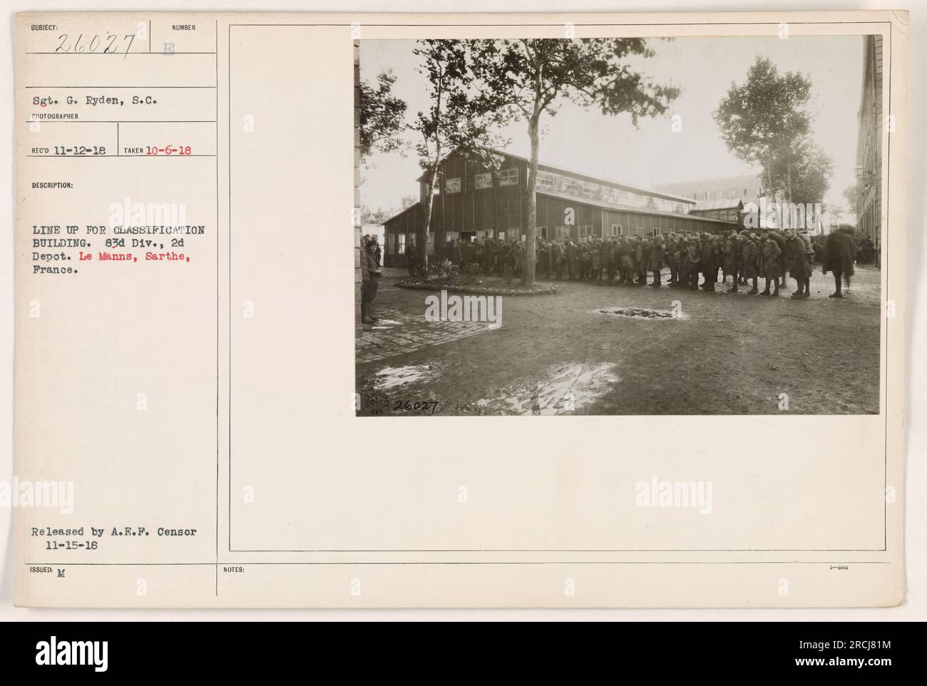 Soldiers in Sgt. G. Ryden's unit at the 83rd Division 2nd Depot in Le ...